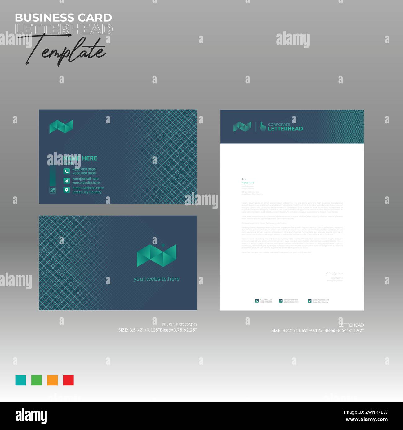 letterhead and business card for any kind of use Stock Vector Image ...