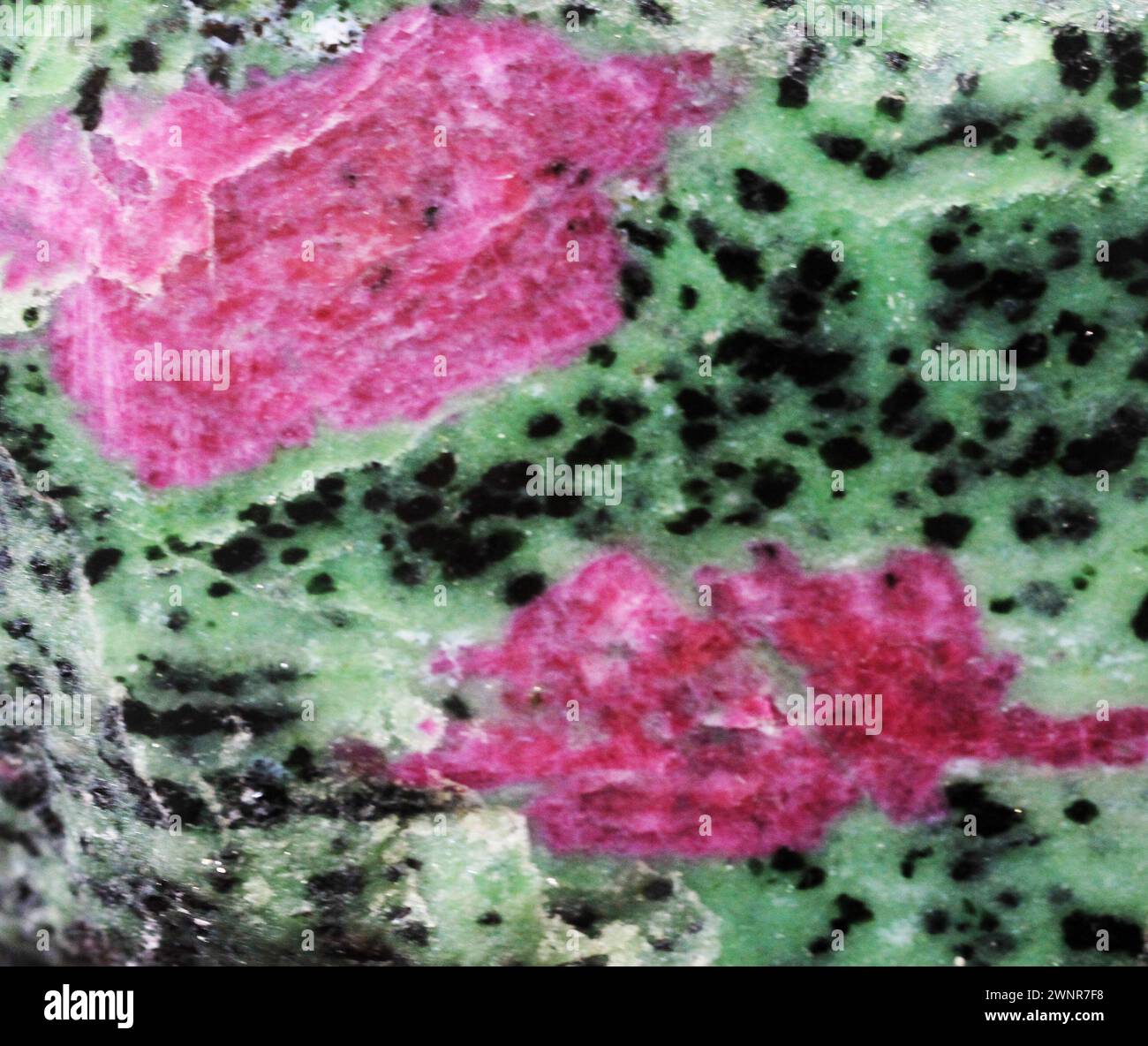 ruby crystal in the green fuchsite as very nice background Stock Photo ...