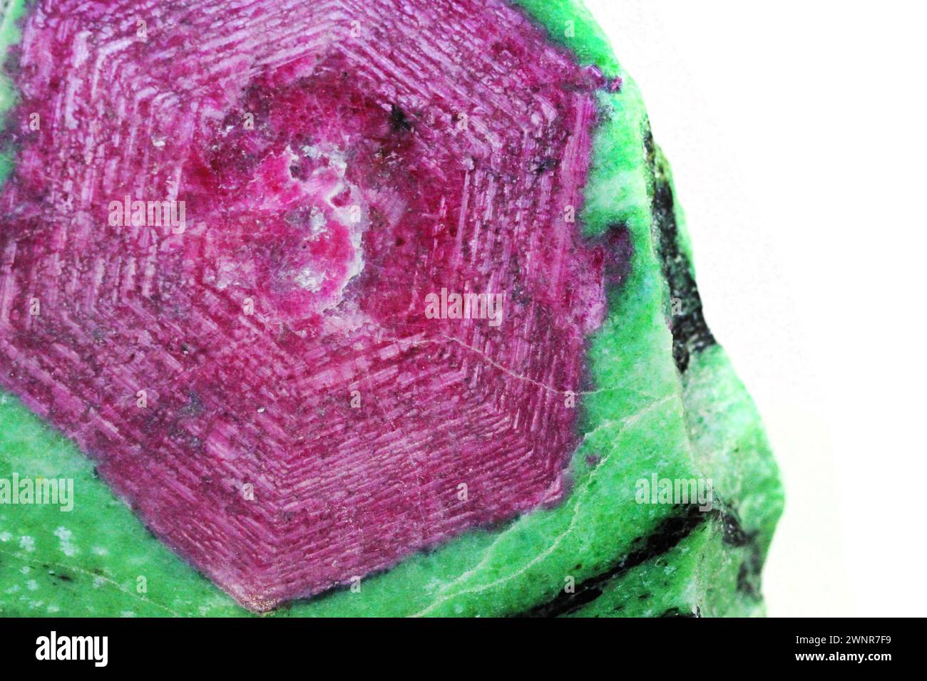 ruby crystal in the green fuchsite as very nice background Stock Photo ...