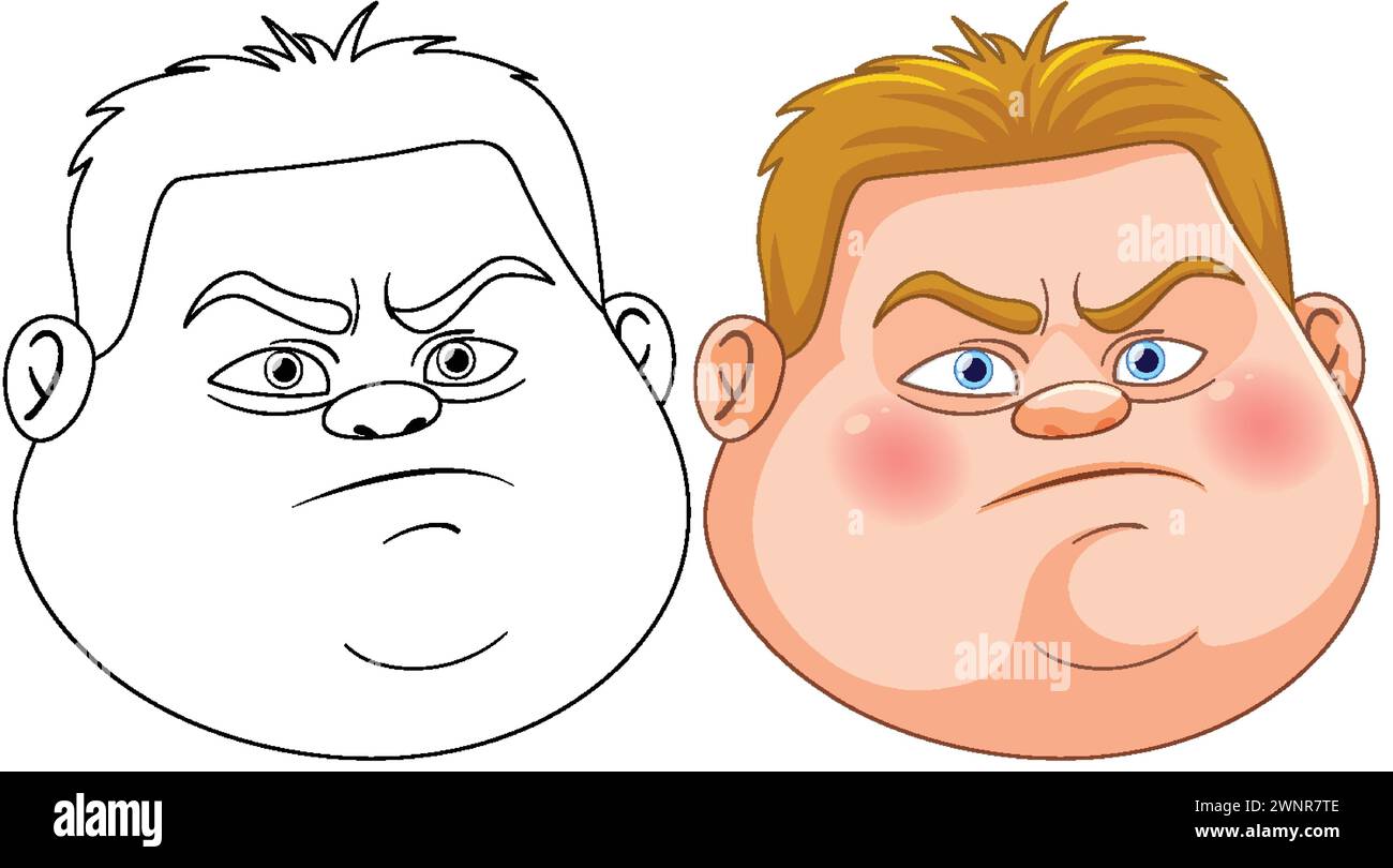 Two stages of a character illustration process Stock Vector Image & Art ...