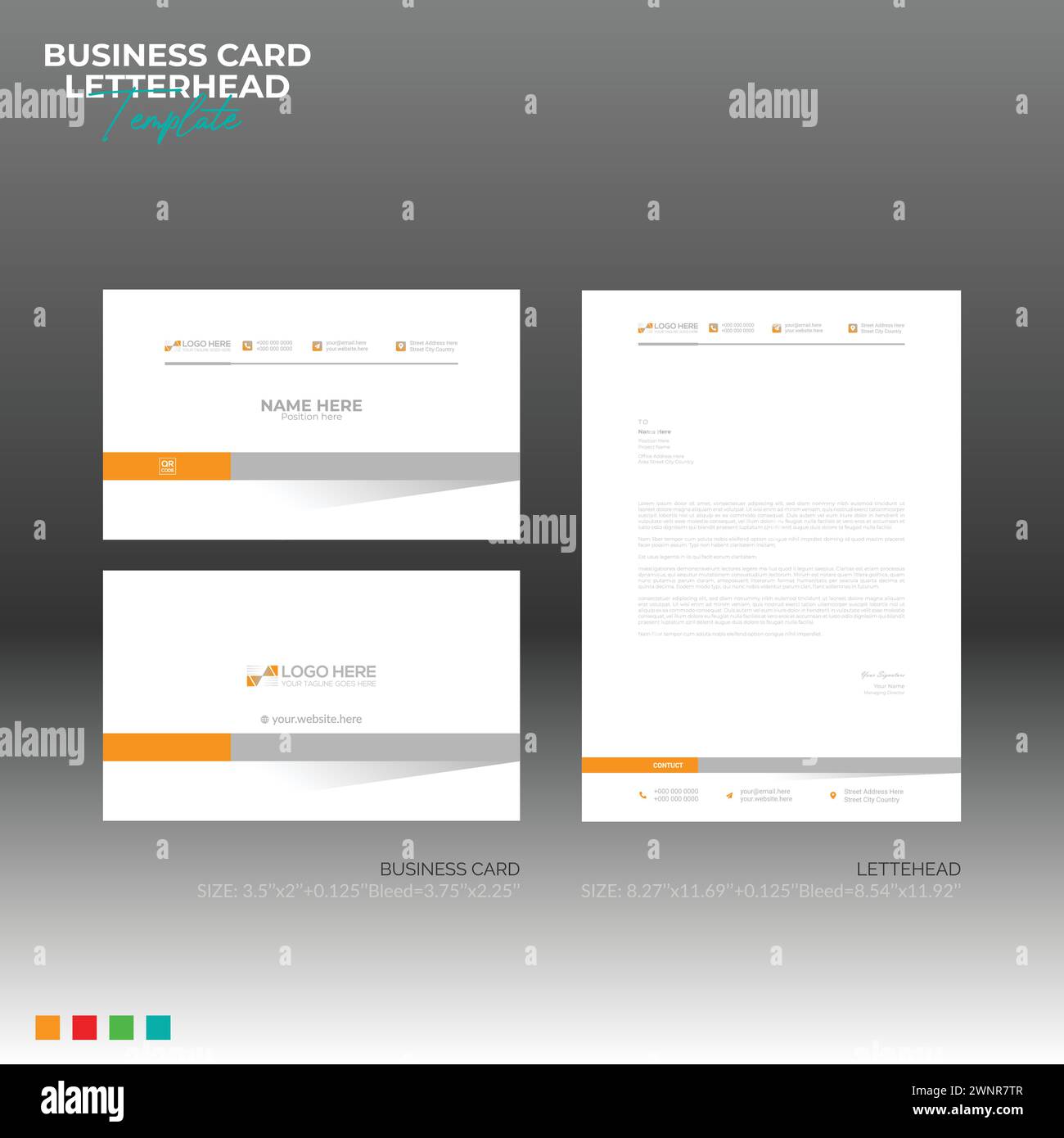 letterhead and business card for any kind of use Stock Vector Image ...