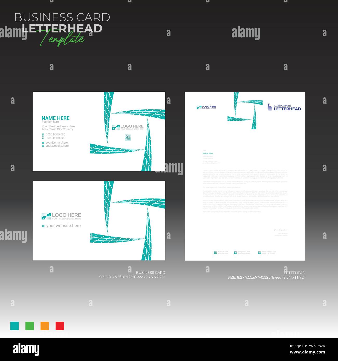 letterhead and business card for any kind of use Stock Vector Image ...