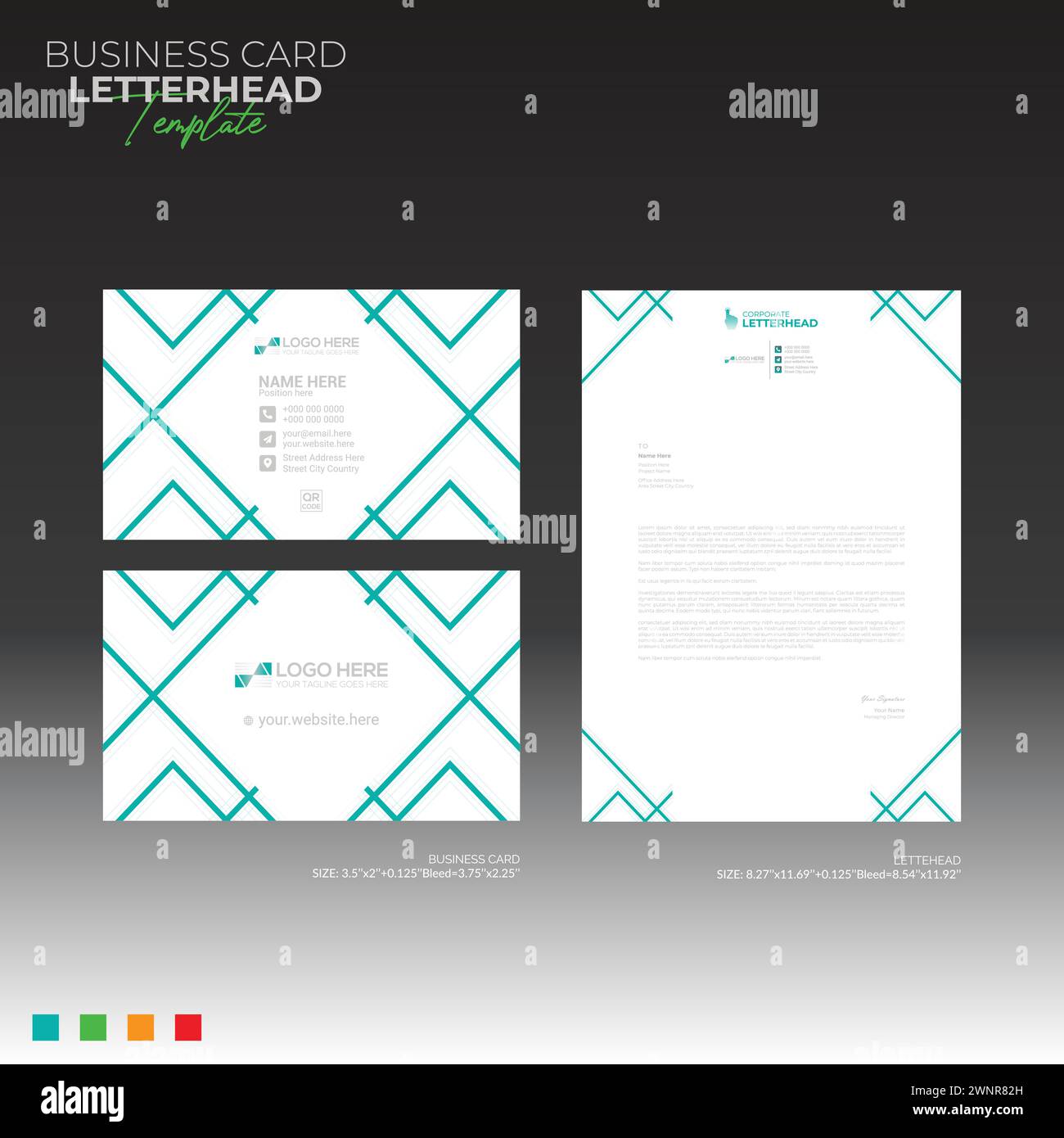 letterhead and business card for any kind of use Stock Vector Image ...