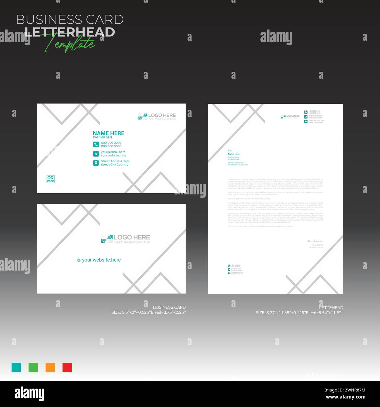 letterhead and business card for any kind of use Stock Vector Image ...