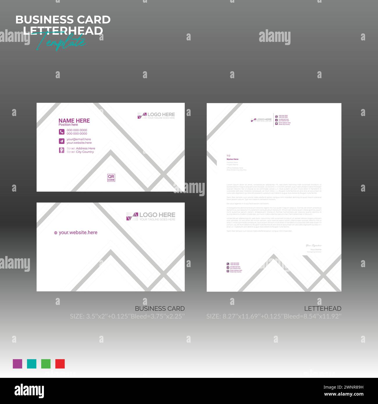letterhead and business card for any kind of use Stock Vector Image ...
