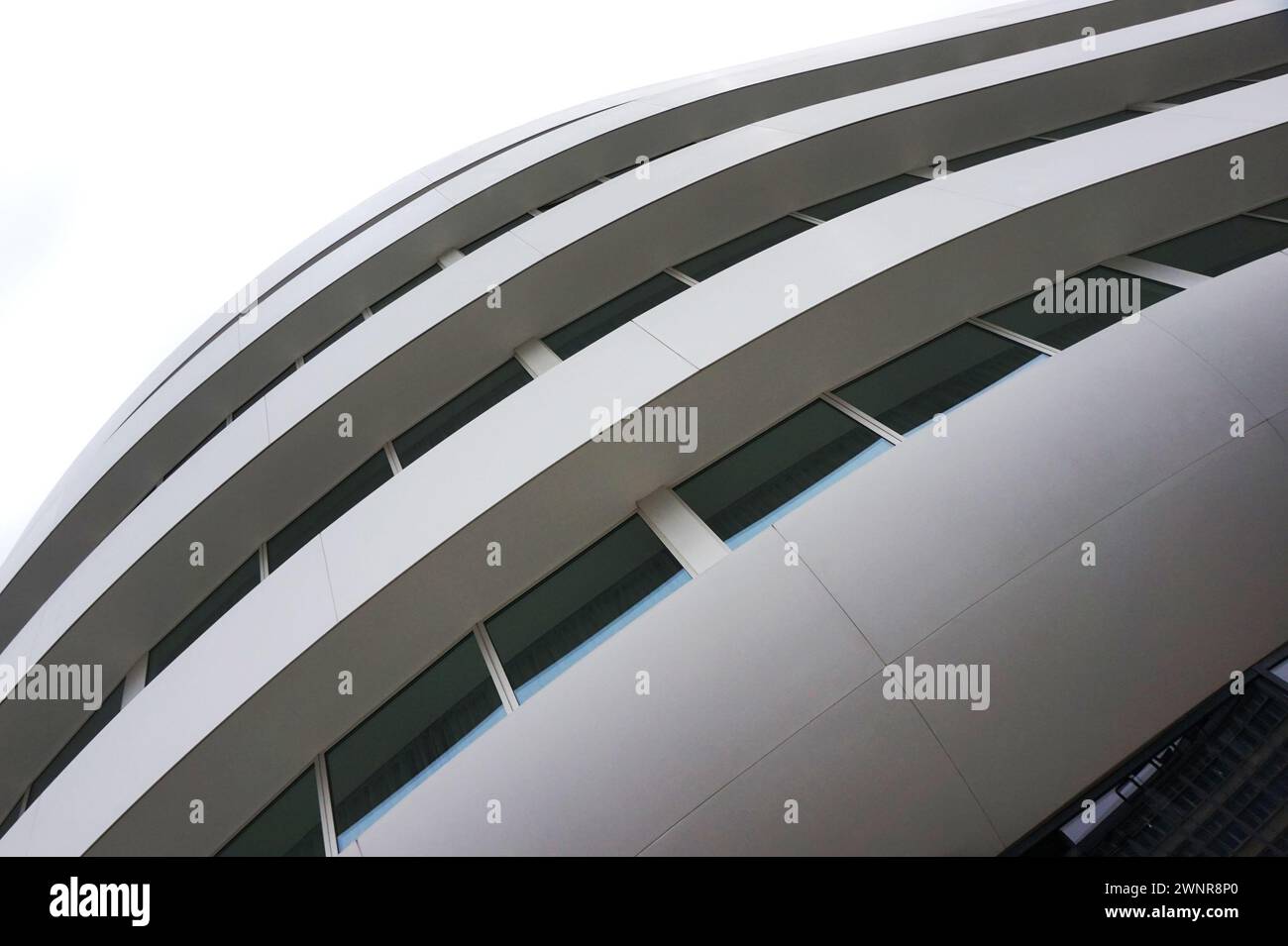 Facade of a modern building of rounded shape in Wroclaw as modern ...