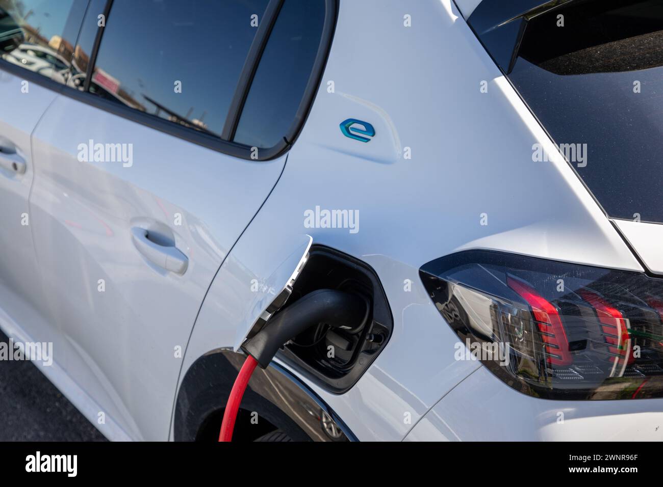 Bordeaux , France - 03 02 2024 : peugeot 208 e-208 Electric car vehicle ...