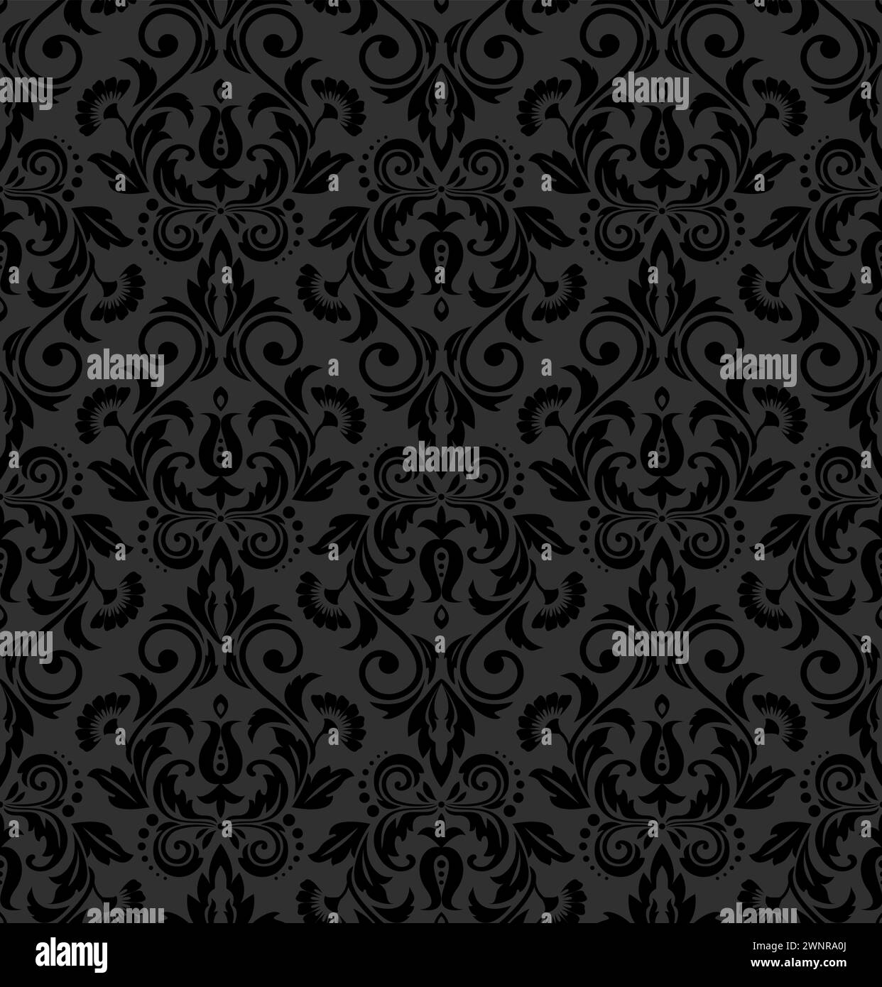 Wallpaper in the style of Baroque. A seamless vector background. Black ...