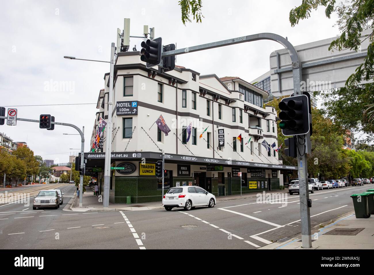 Sydney pub, The landmark Doncaster Hotel on Anzac parade in Kensington ...