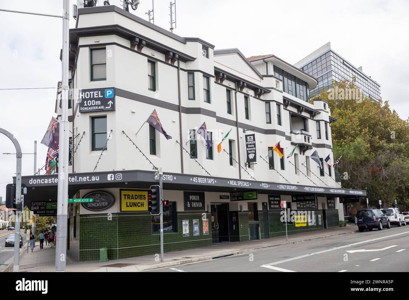 Sydney pub, The landmark Doncaster Hotel on Anzac parade in Kensington ...