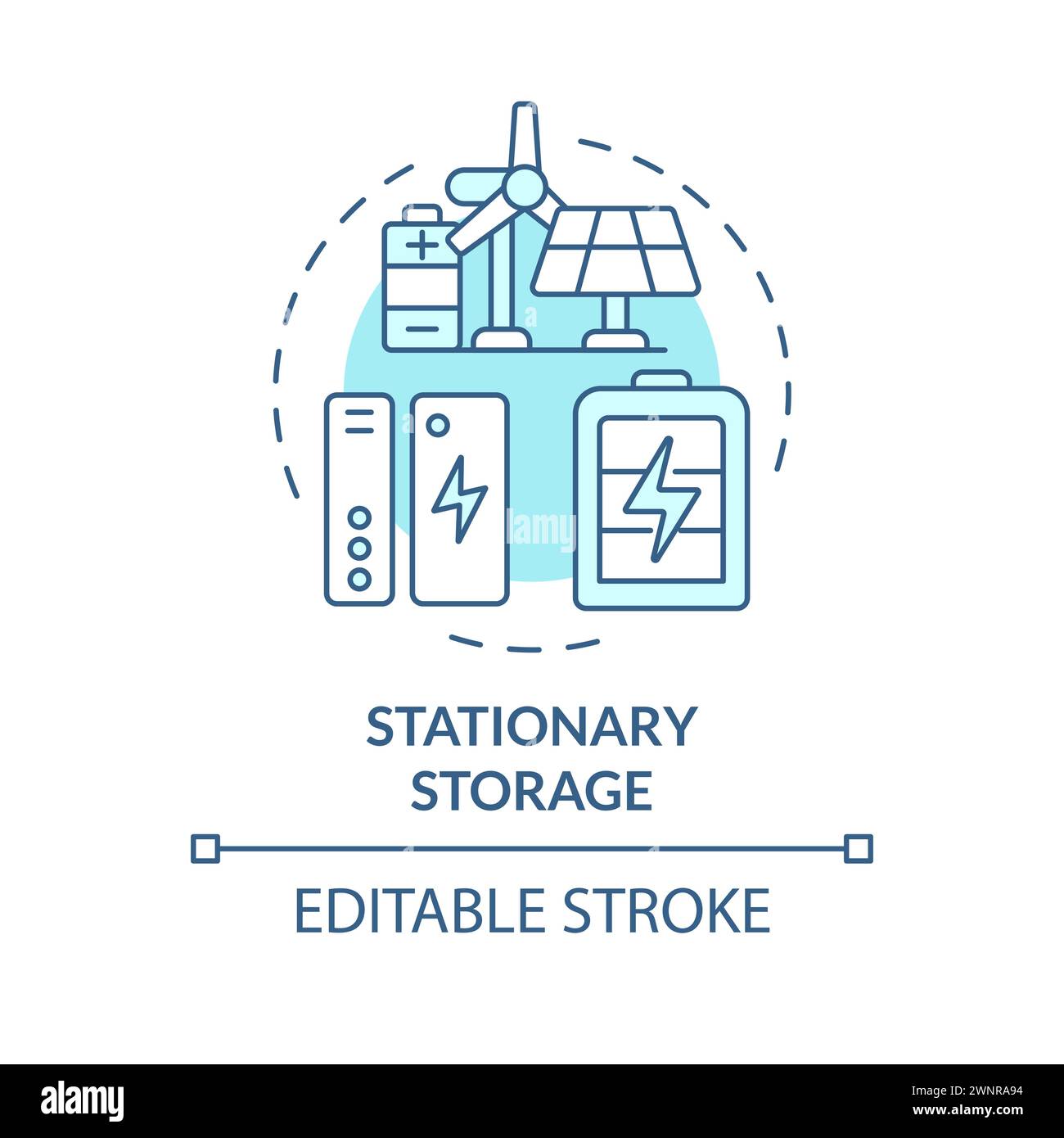 Stationary storage soft blue concept icon Stock Vector Image & Art - Alamy