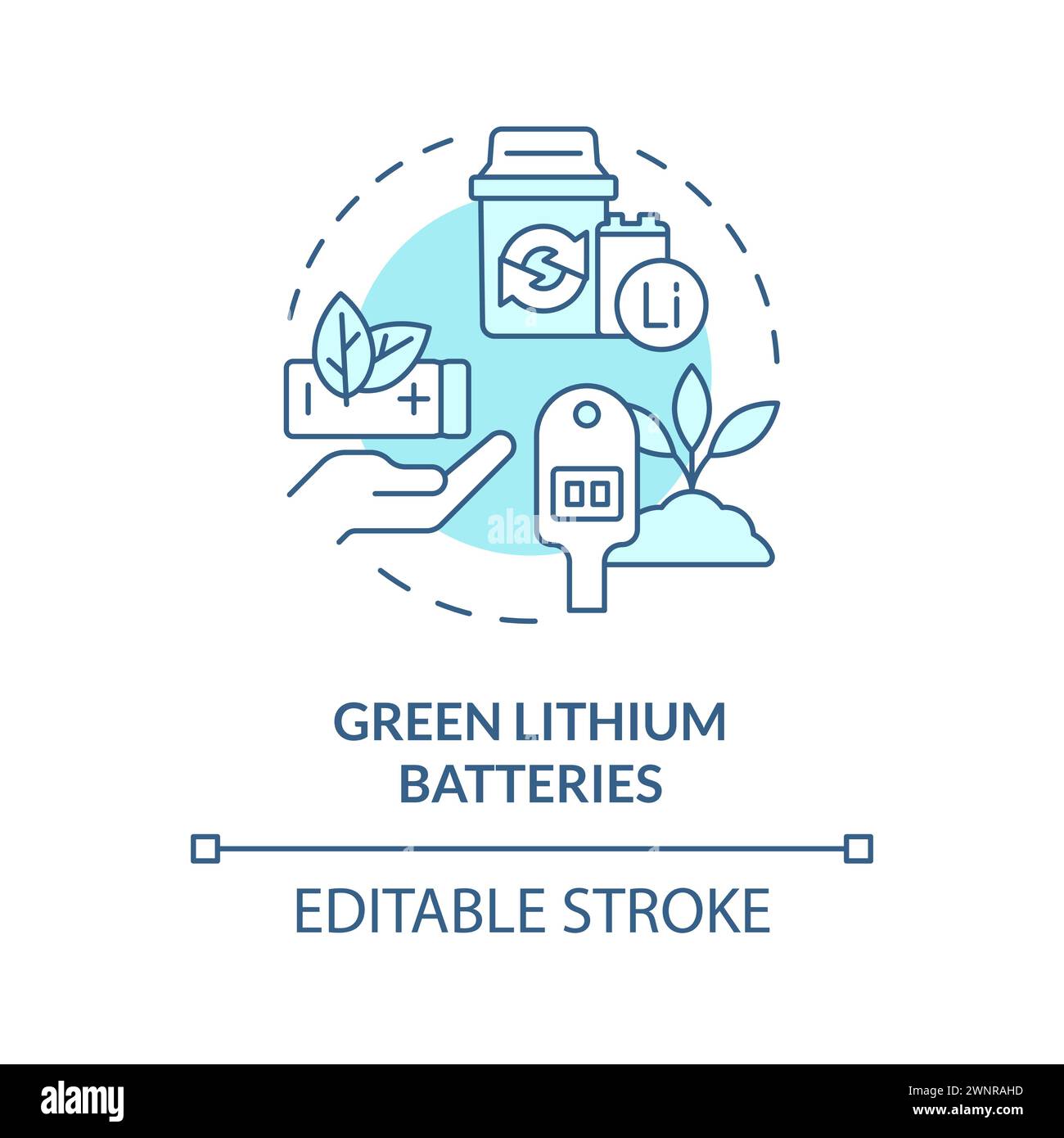 Green lithium batteries soft blue concept icon Stock Vector Image & Art ...