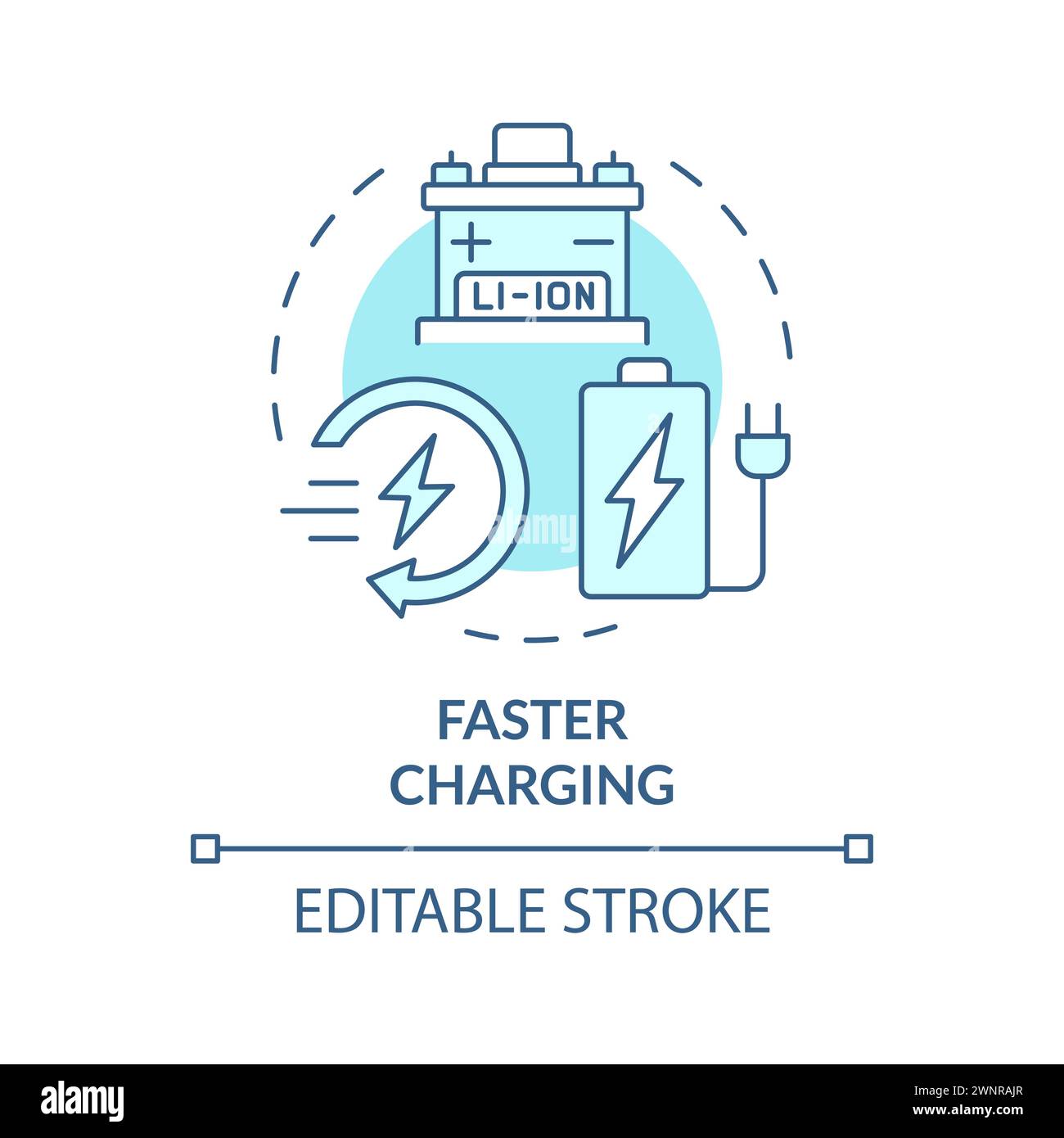 Faster charging soft blue concept icon Stock Vector Image & Art - Alamy