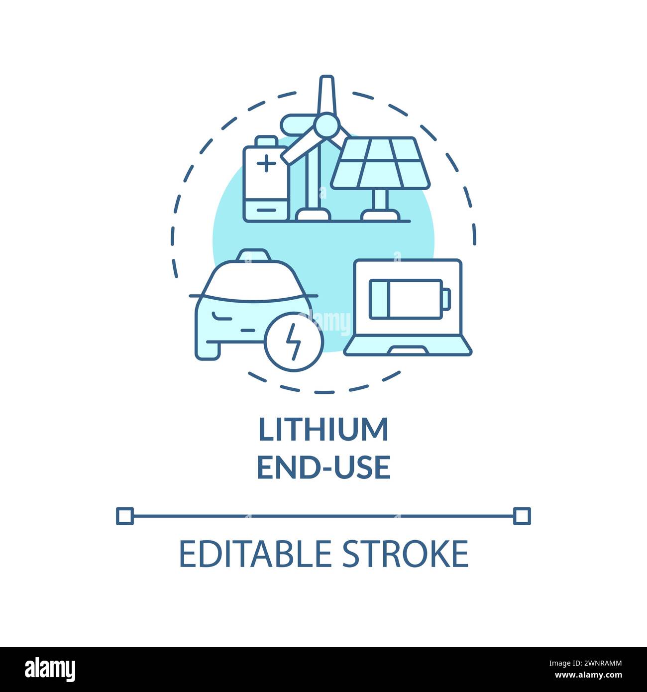 Lithium End Use Soft Blue Concept Icon Stock Vector Image And Art Alamy