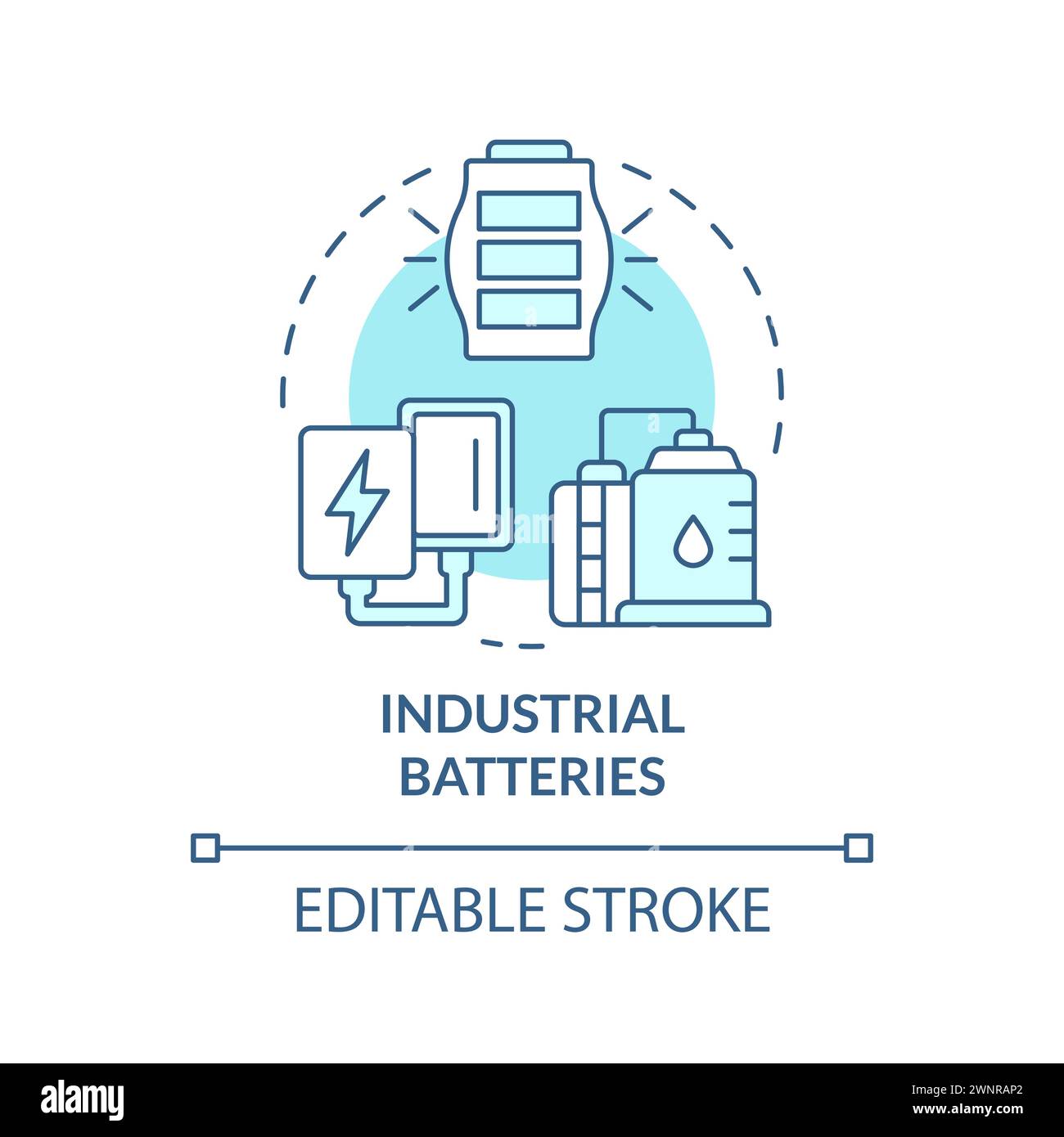 Industrial batteries soft blue concept icon Stock Vector Image & Art - Alamy