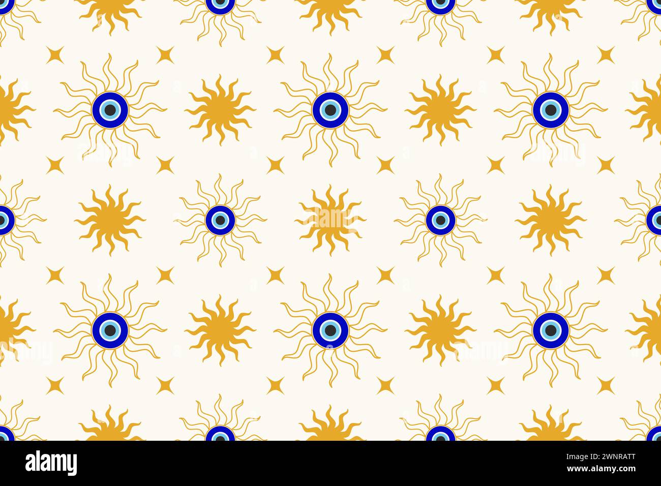 Evil eye seamless pattern. Turkish and Greek blue bead symbol. Magic ...