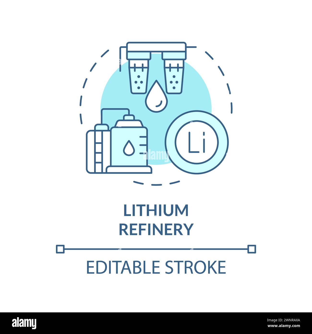 Lithium refinery soft blue concept icon Stock Vector Image & Art - Alamy