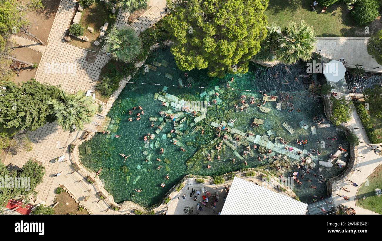 Cleopatra Pool is located in Pamukkale district. The hot water pool is ...