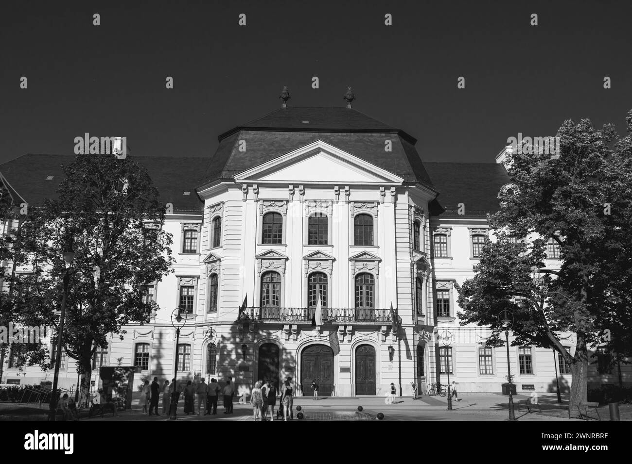 School official building blue Black and White Stock Photos & Images - Alamy