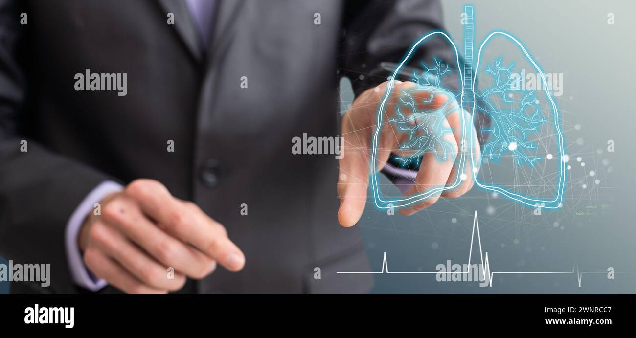 Healthy Human Lungs 2d illustration Stock Photo - Alamy