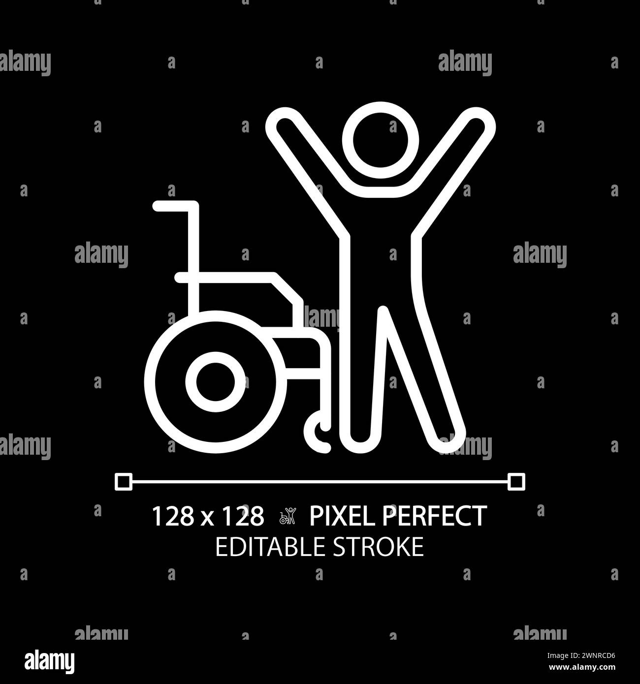 Patient recovery white linear icon for dark theme Stock Vector Image ...