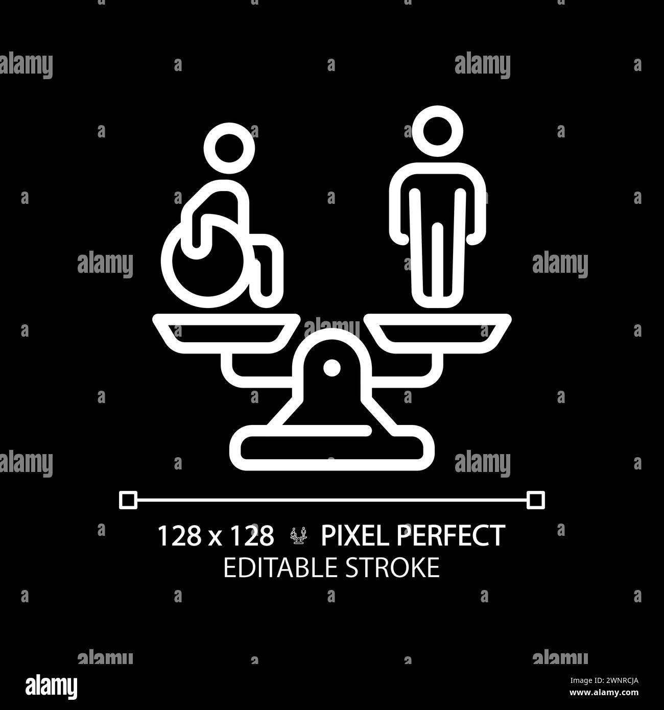 Equality and diversity white linear icon for dark theme Stock Vector ...