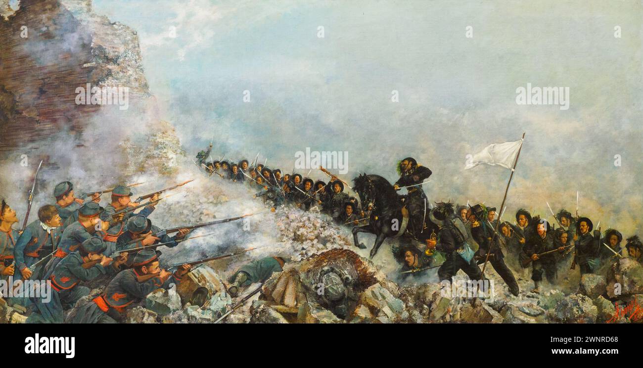 The breach of Porta Pia with the death of the major of the bersaglieri ...