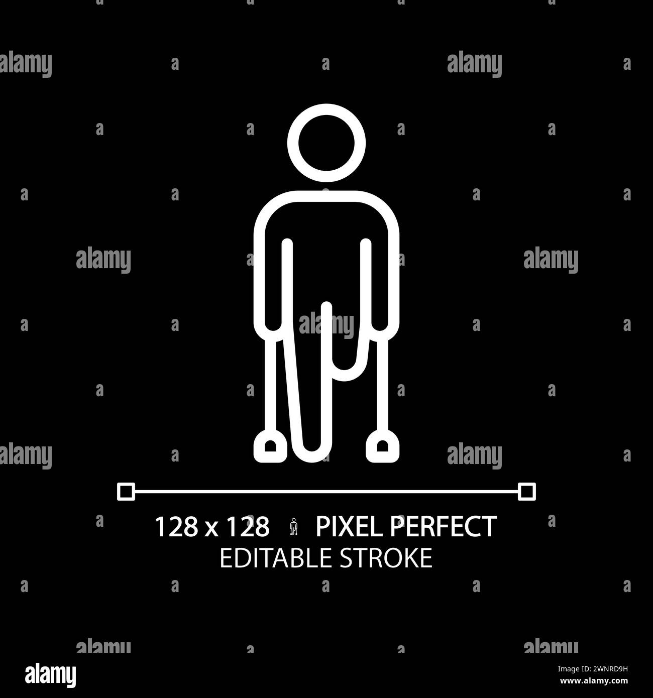 Leg amputation white linear icon for dark theme Stock Vector Image ...