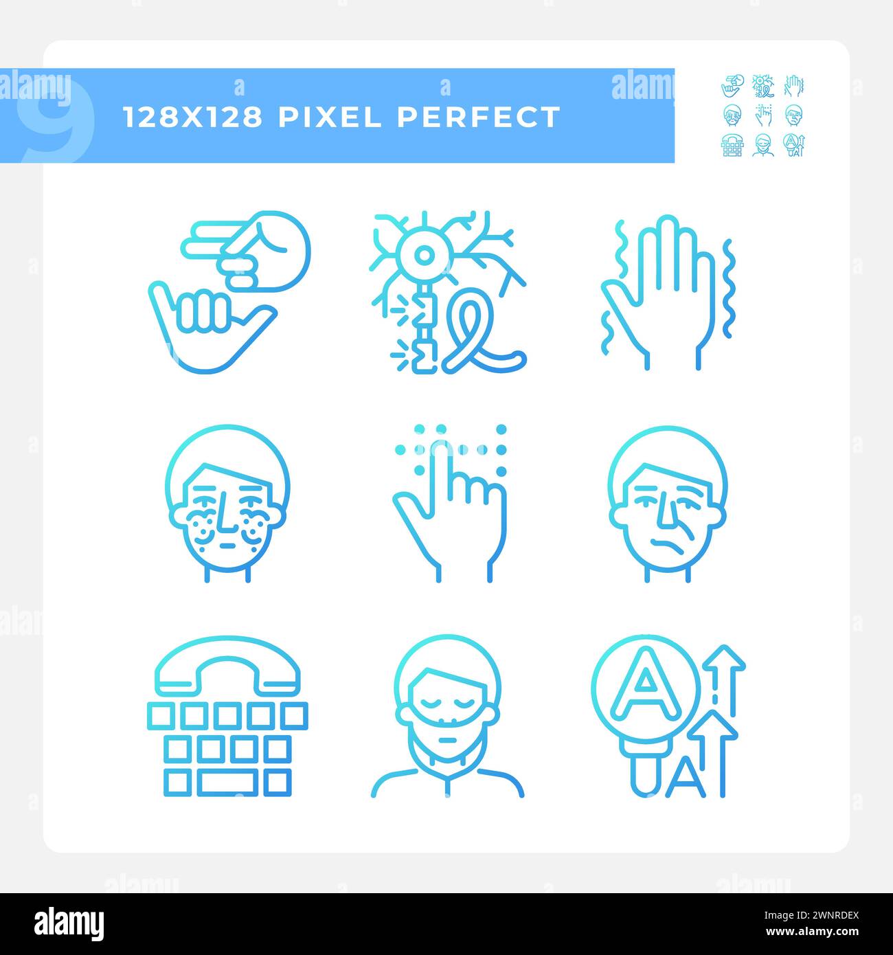 Neurology disease gradient linear vector icons set Stock Vector Image & Art - Alamy