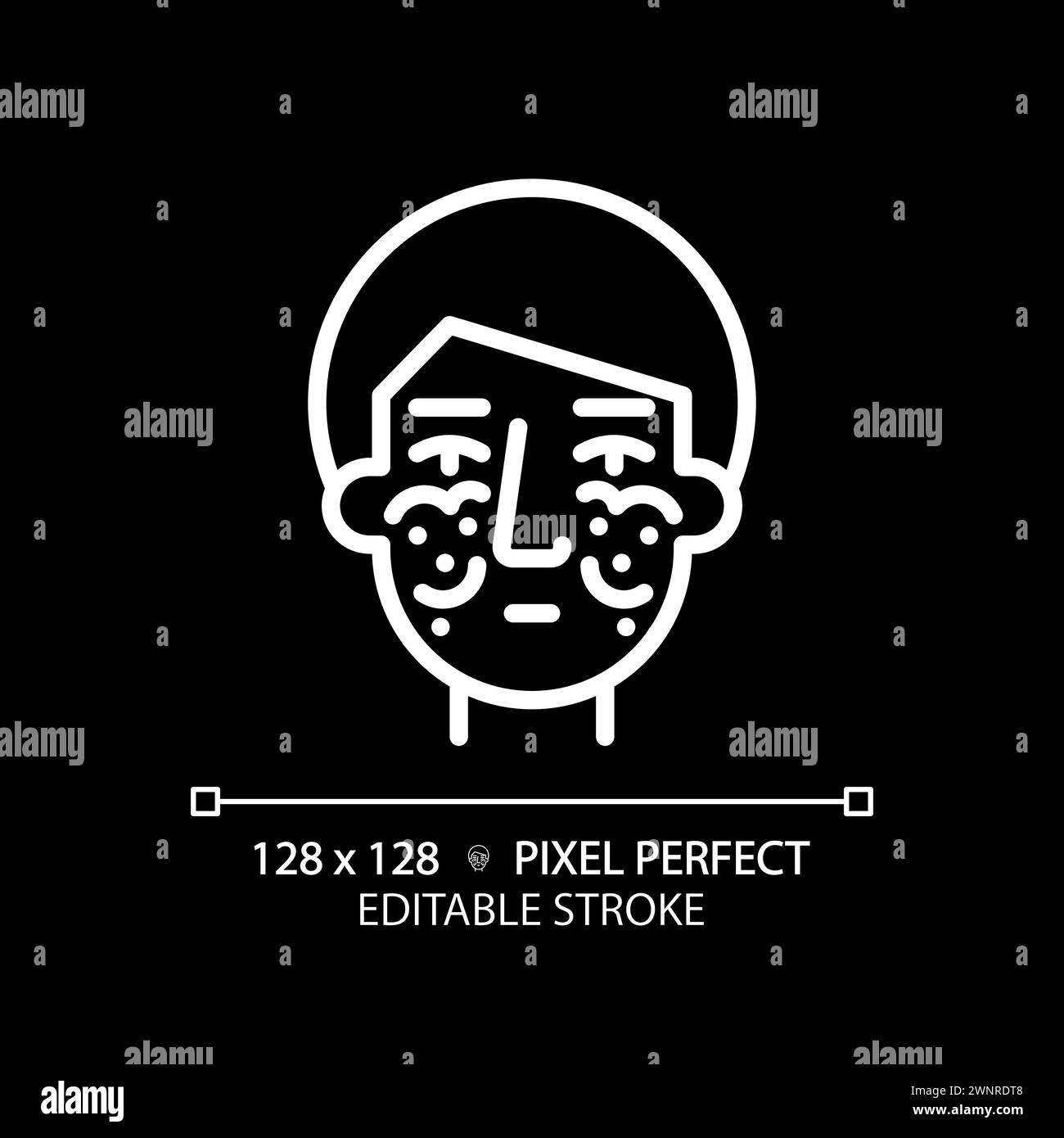 Lupus rash white linear icon for dark theme Stock Vector Image & Art ...