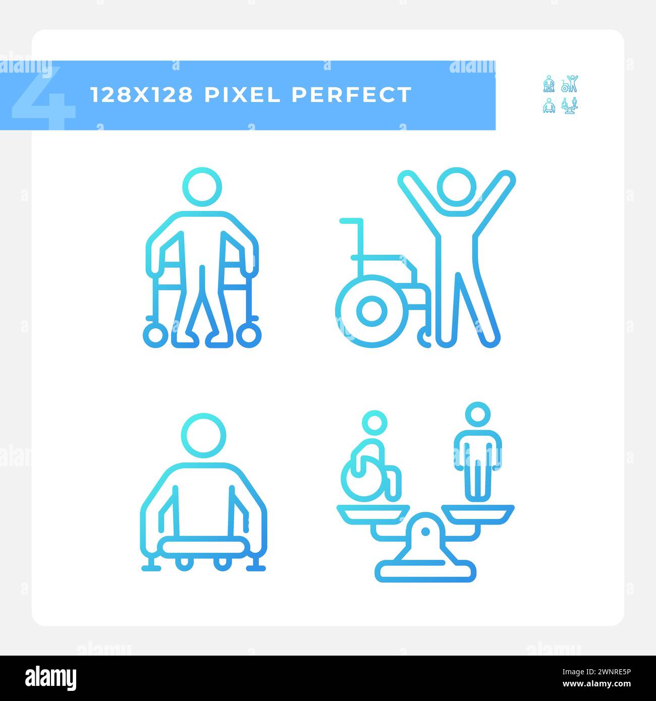 Injury recovery gradient linear vector icons set Stock Vector Image ...