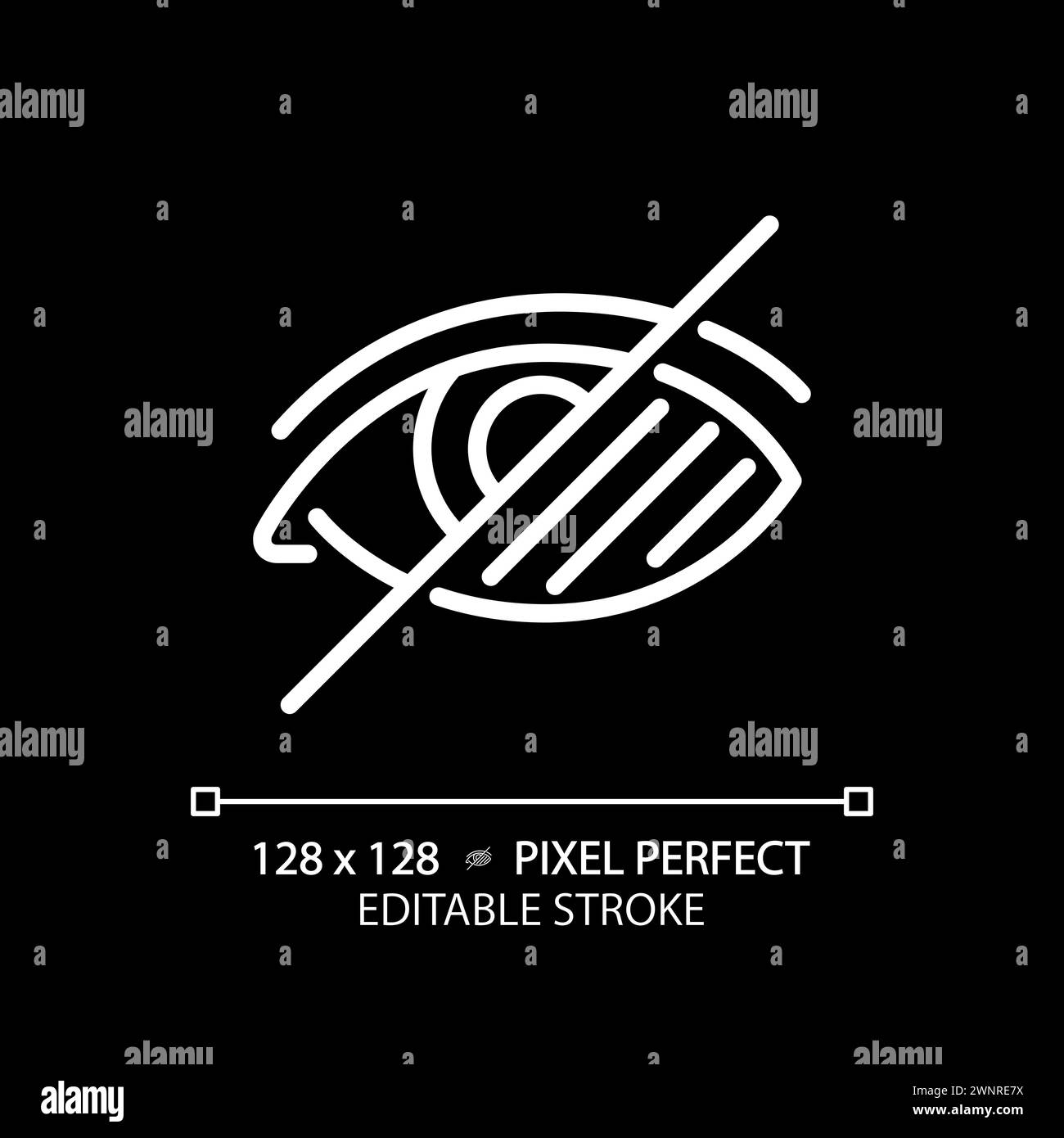 Vision loss white linear icon for dark theme Stock Vector Image & Art ...