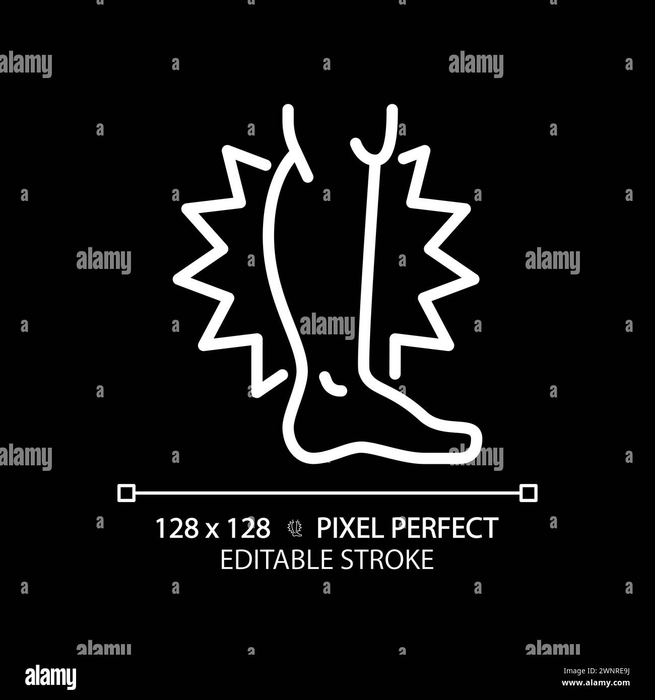 Leg cramps white linear icon for dark theme Stock Vector Image & Art ...