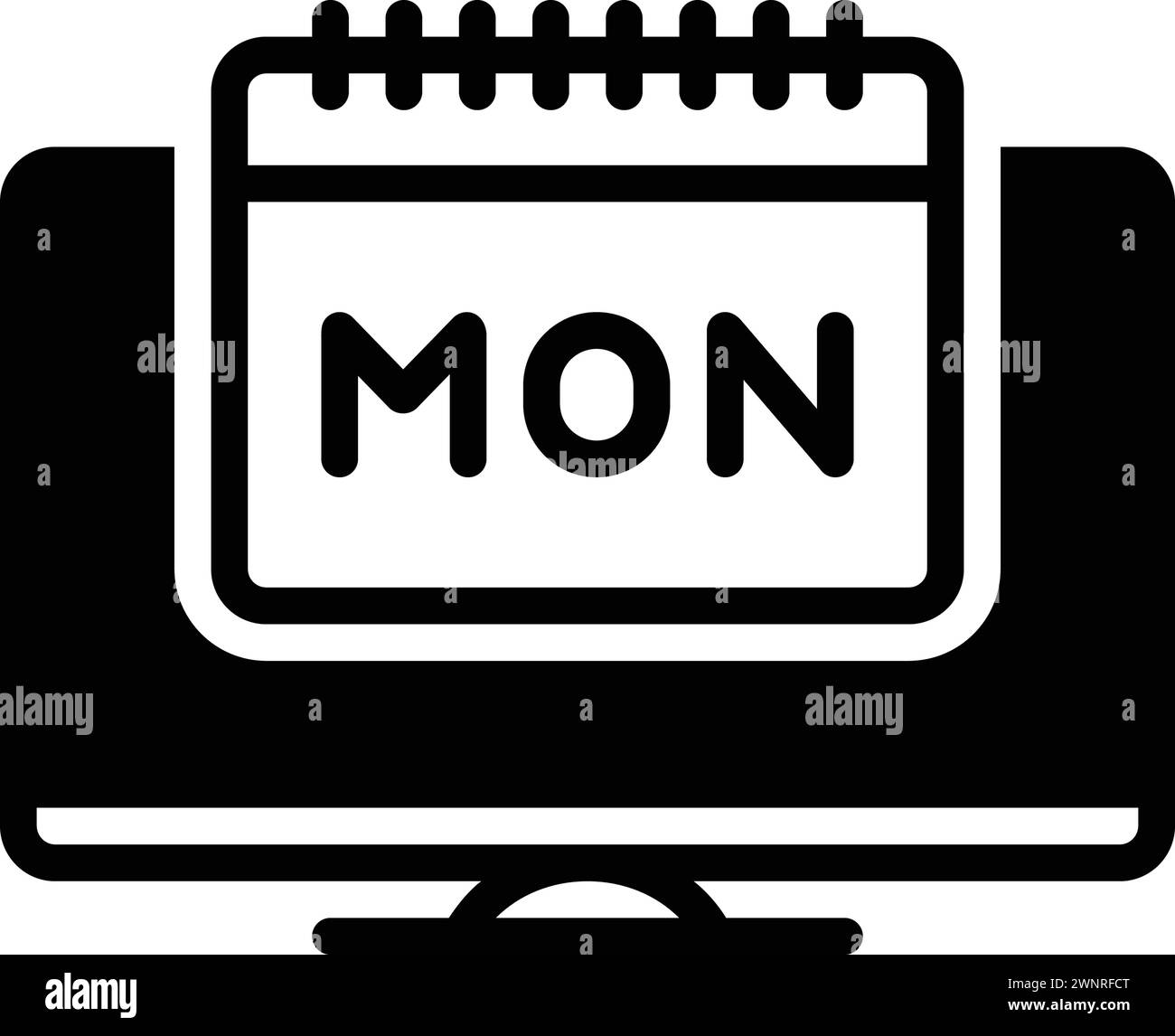 Icon monday monitor Stock Vector Images - Alamy
