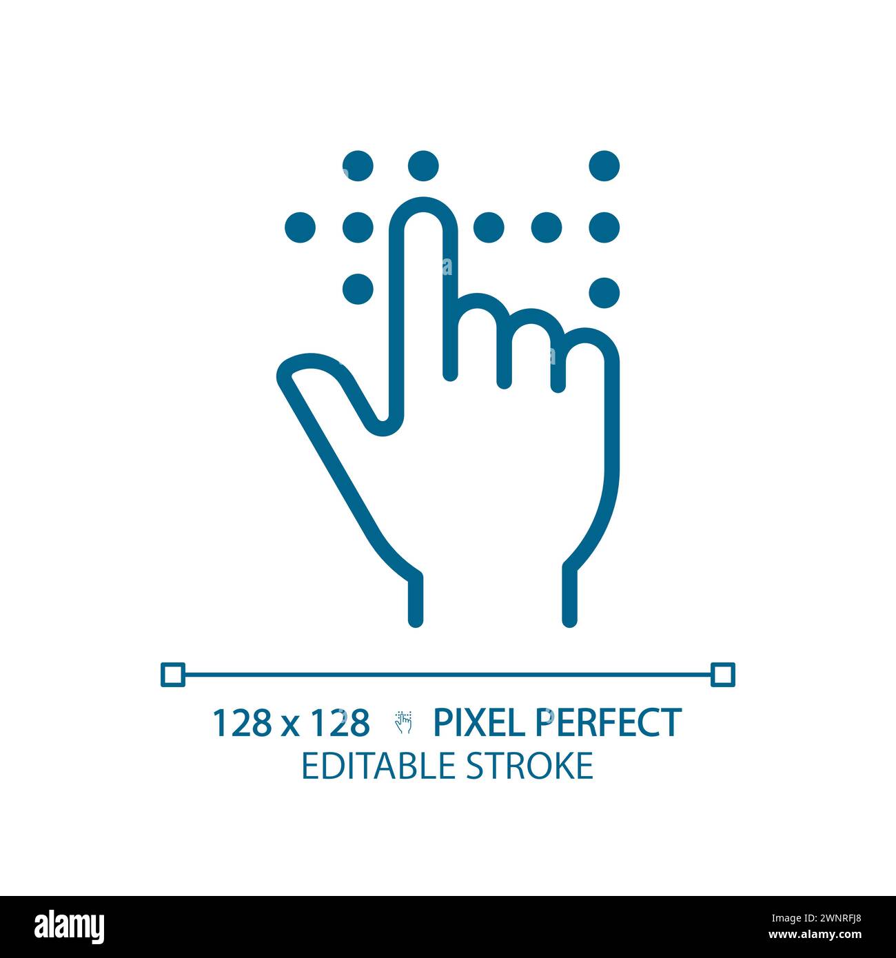 Braille fingertouch language light blue icon Stock Vector Image & Art ...