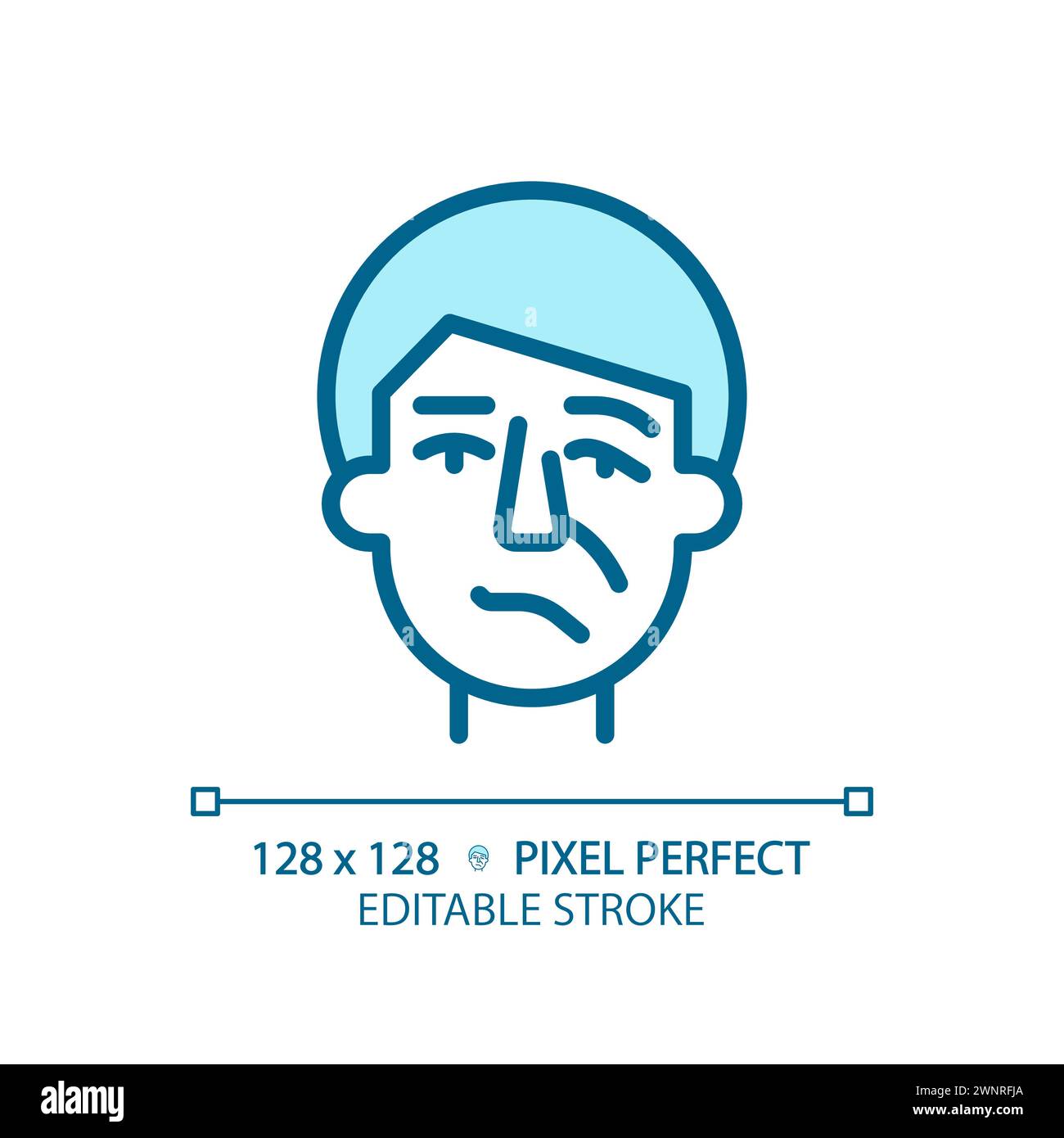 Facial nerve paralysis light blue icon Stock Vector Image & Art - Alamy