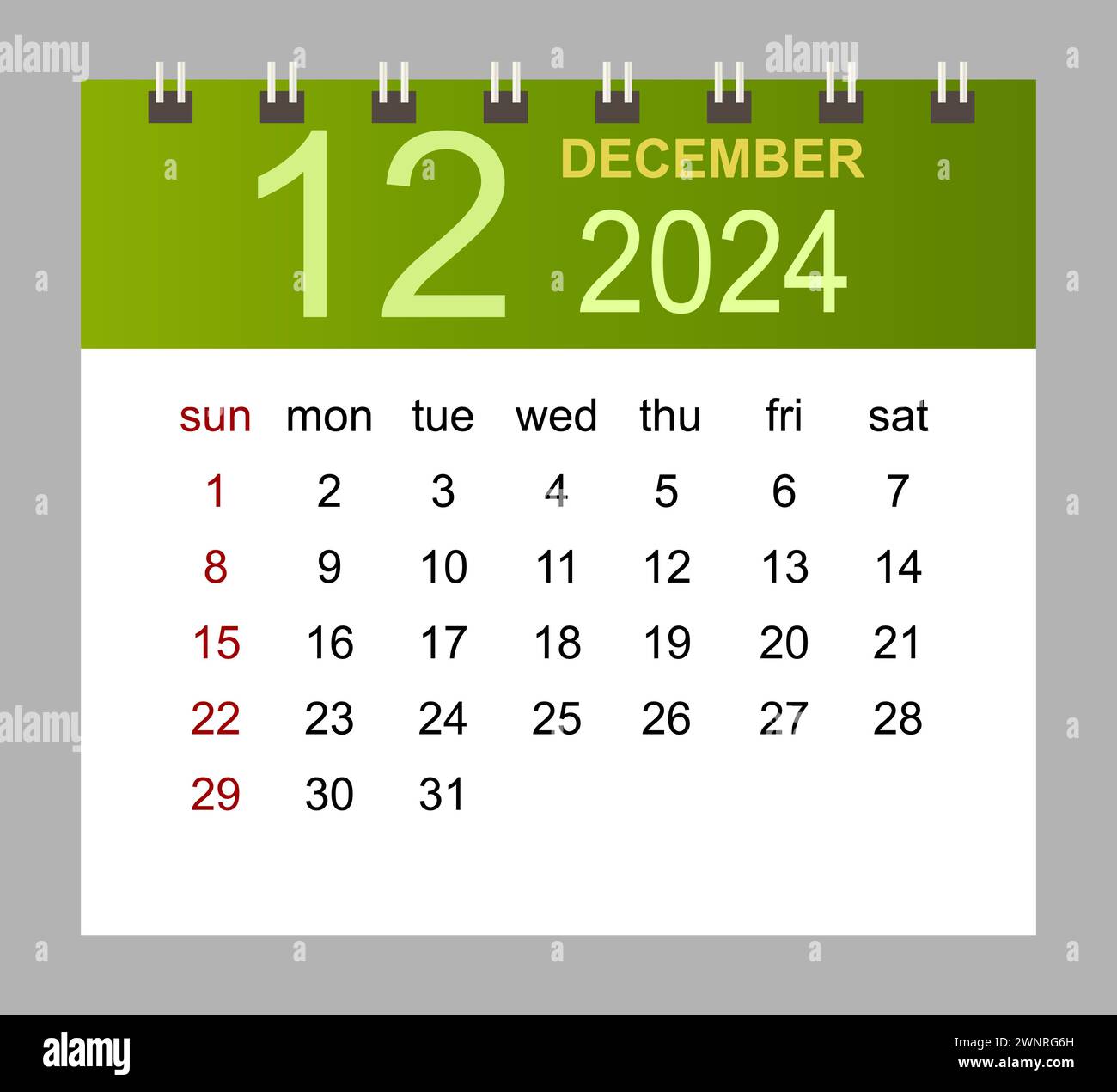 December 2024 white table Stock Vector Images - Alamy