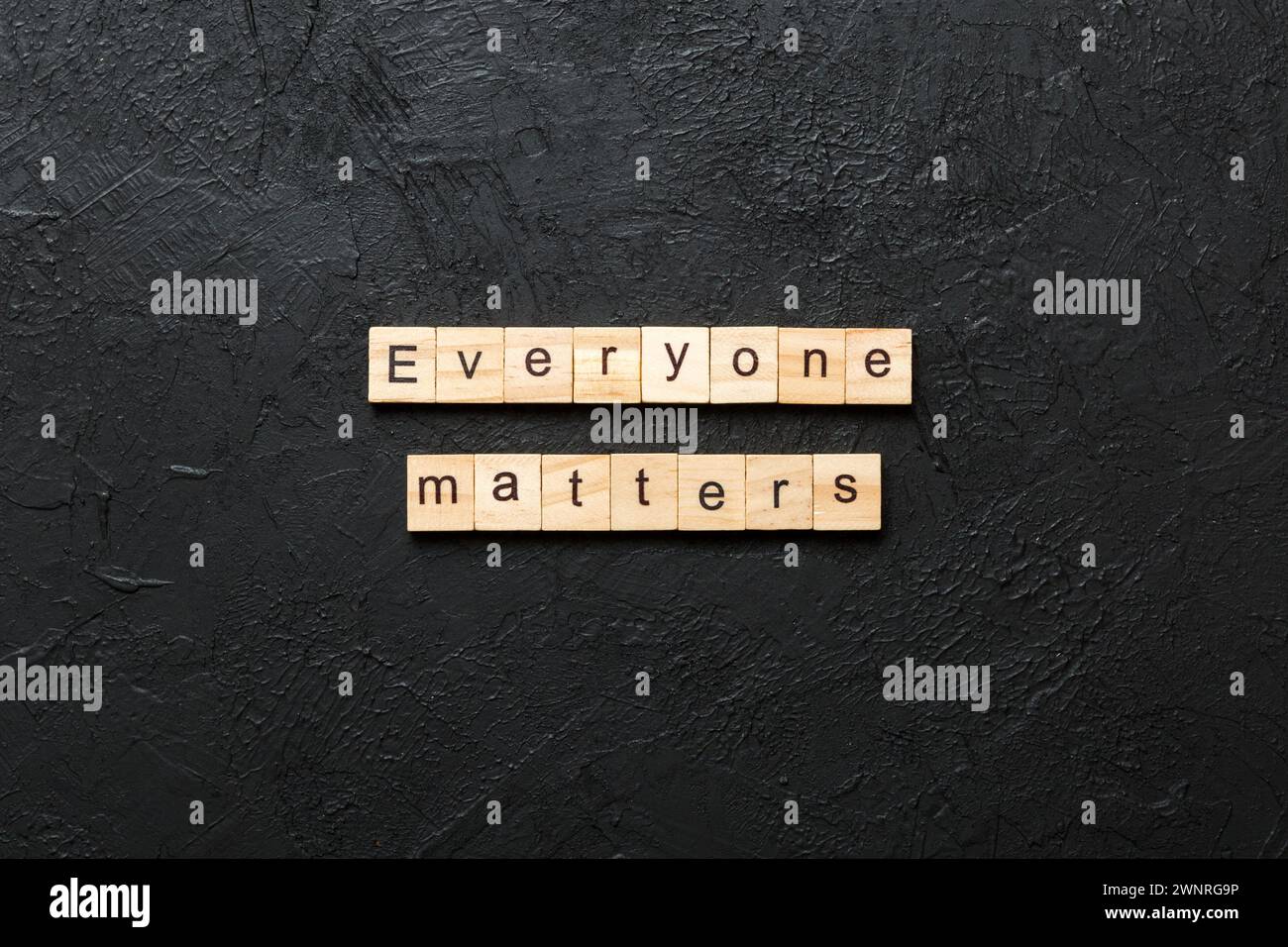 everyone matters word written on wood block. everyone matters text on ...