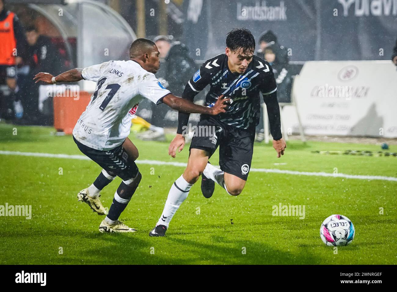 Aarhus, Denmark. 03rd Mar, 2024. Nicholas Mickelson (2) of OB and Gift ...