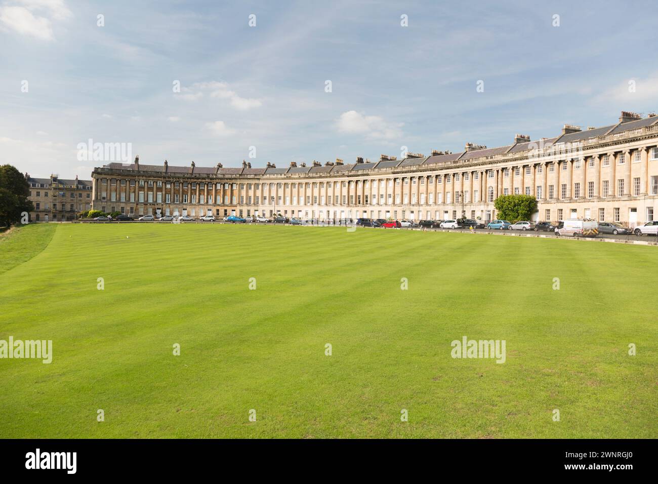 UK, Bath, The Royal Crescent and gardens Stock Photo - Alamy