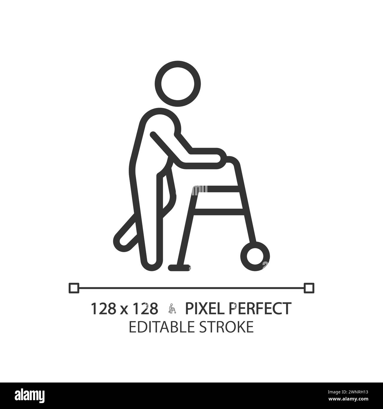 Walker assistance linear icon Stock Vector Image & Art - Alamy