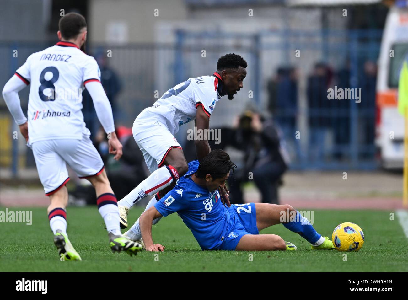 Youssef Maleh (Empoli)Antoine Makoumbou (Cagliari) during the Italian ...
