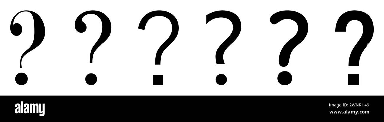 Question marks. Set of black and white question marks. Vector ...
