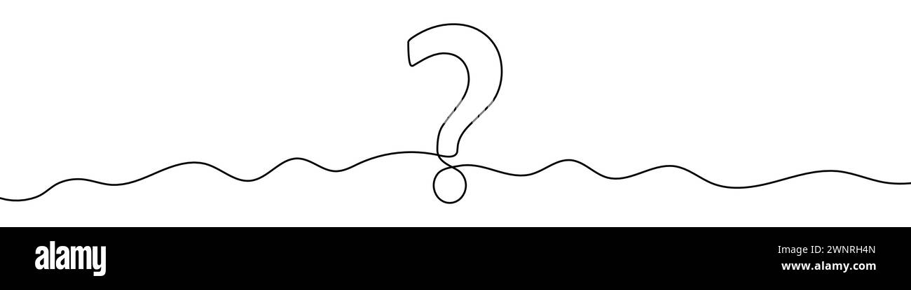 Continuous editable drawing of question mark. One line drawing ...