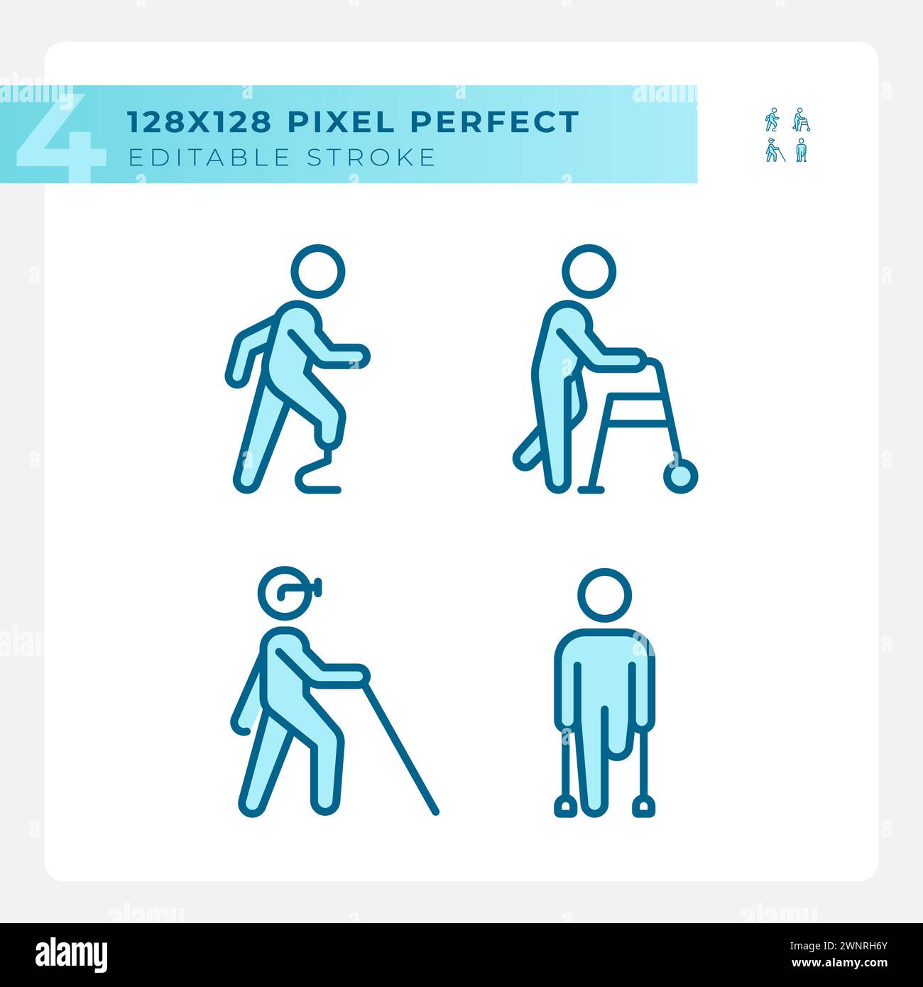 Leg amputation light blue icons Stock Vector Image & Art - Alamy