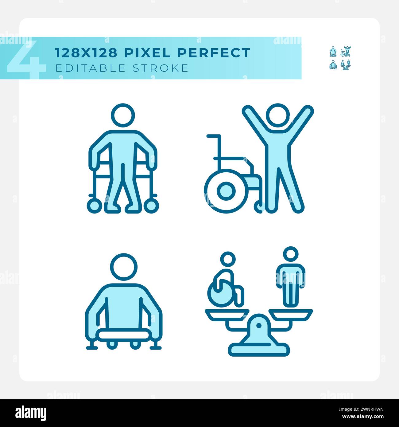 Injury recovery light blue icons Stock Vector Image & Art - Alamy