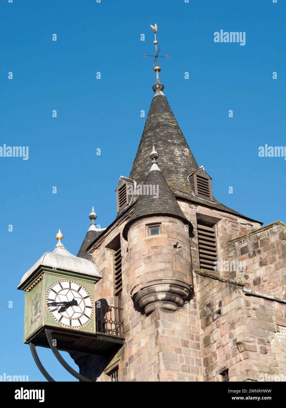 UK, Scotland, Edinburgh, the clock of the Old Tolbooth - medieval ...