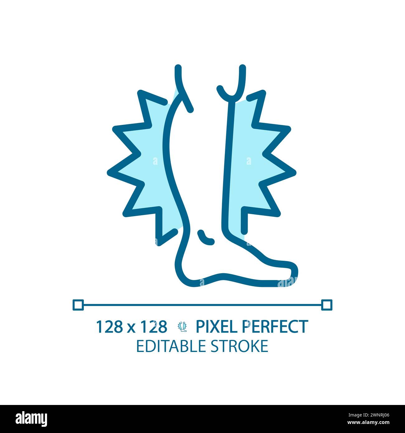 Leg cramps light blue icon Stock Vector Image & Art - Alamy