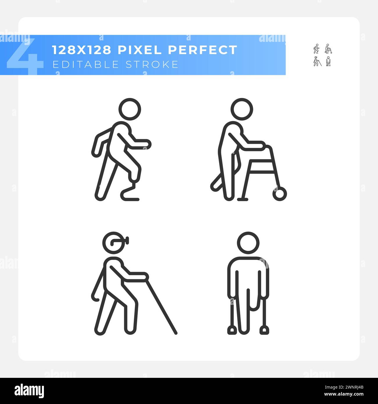 Leg amputation linear icons set Stock Vector Image & Art - Alamy