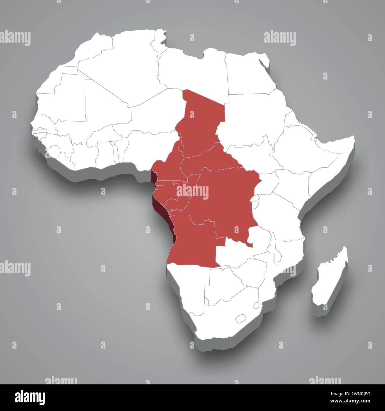 Isometric political map africa hi-res stock photography and images - Alamy